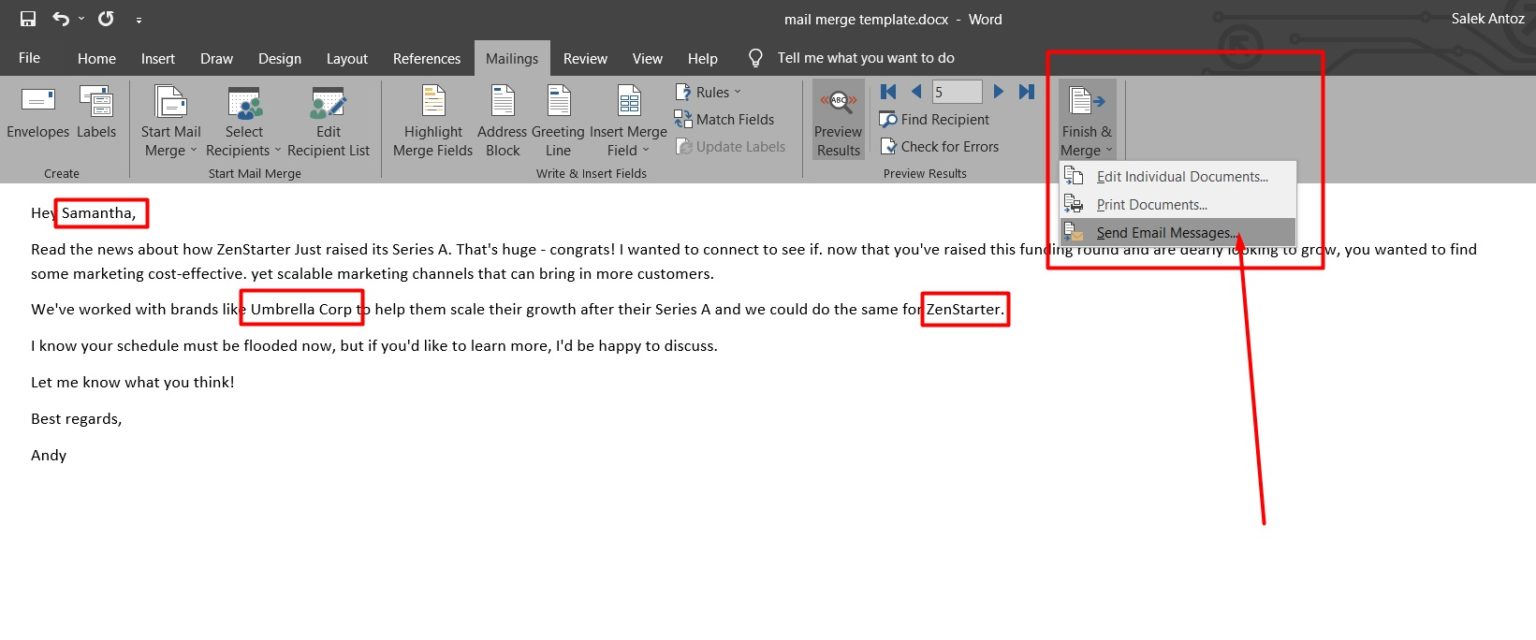 The Ultimate Guide To Personalized Mail Merge in Outlook | Postaga